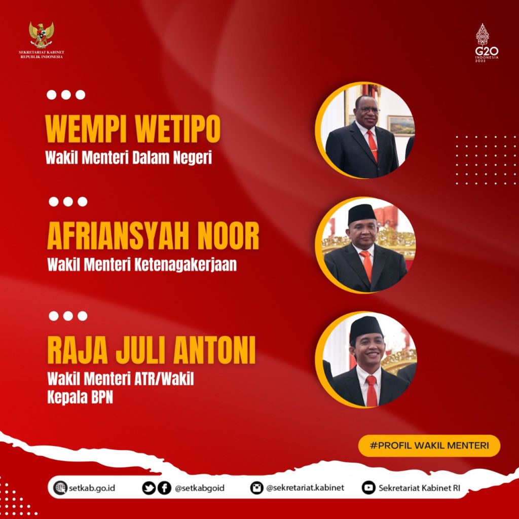 Sekretariat Kabinet Republik Indonesia | Wajah Baru Menteri dan Wakil Menteri Kabinet Indonesia ...