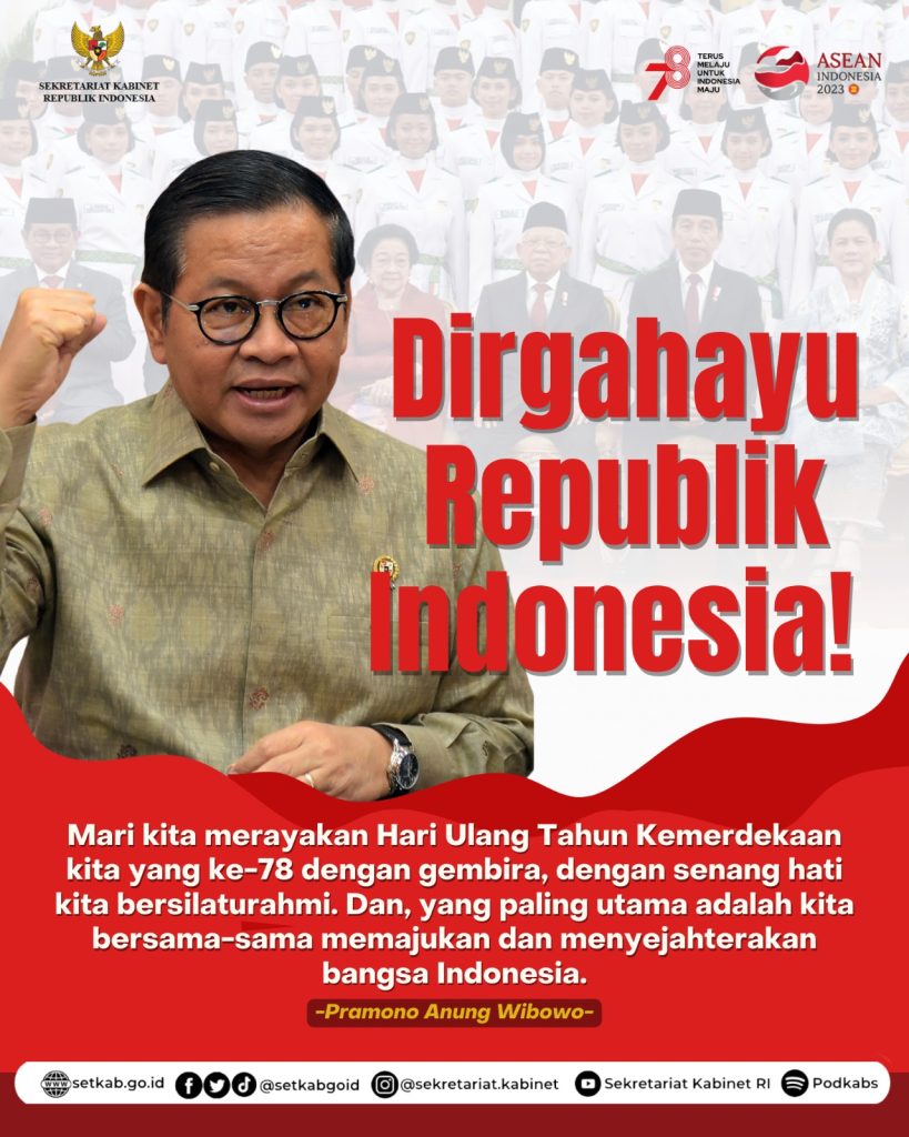 Sekretariat Kabinet Republik Indonesia Pesan Sekretaris Kabinet Ri Dalam Rangka Hut Ke 78 Ri